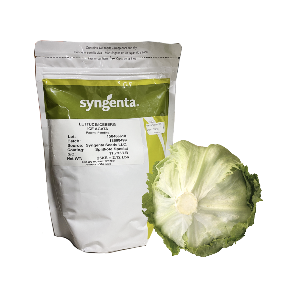Lechuga Ice Agata Sobre 25 millares peletizada – King Seeds Online